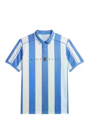 Nike Fairway Striped Logo-patch Polo Shirt - Blue