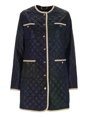 HUSKY Quilted Contrast-trim Jacket - Blue