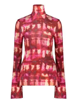ELLERY Abstract Print Long Sleeve Top - Red
