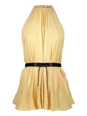 ELLERY Pleated Halterneck Top - Yellow