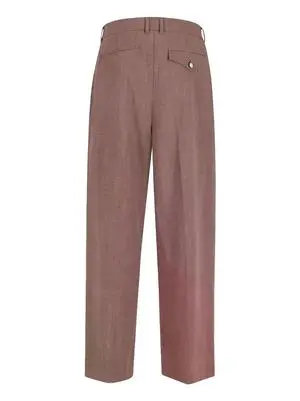 THESTROY Anthem Pleated Straight-leg Trousers - Brown