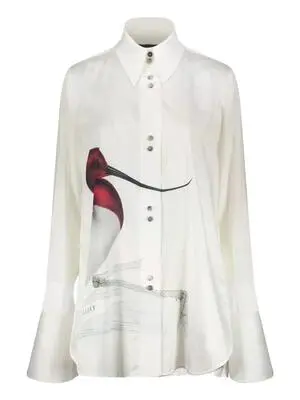 ELLERY Bird Print Shirt - Neutrals