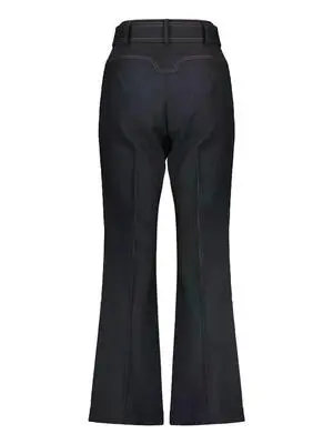 ELLERY Belted Contrast-stitch Trousers - Blue