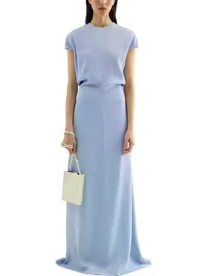 JIL SANDER Cut-out Satin Dress - Blue