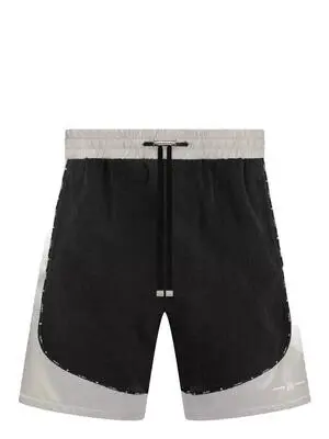 AMIRI AMIRI Satin-Denim Colour-Block Shorts