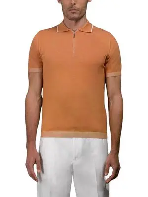 MOORER Coty Half-zip Sweater - Orange
