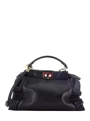 Fendi Wave Peekaboo Mini Satchel - Black