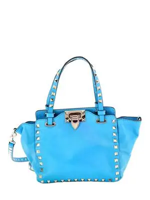 Valentino Garavani Rockstud Soft Leather Small Tote Bag - Blue