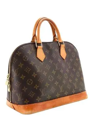 LOUIS VUITTON Vintage Alma Monogram Canvas Pm Satchel - Brown