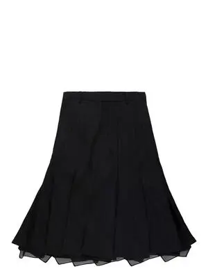 Sacai Pleated Midi Skirt - Black