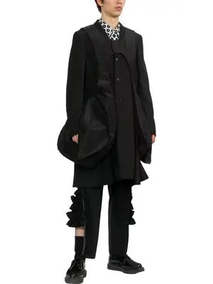 Comme Des Garçons Ruffled Zip Detail Trousers - Black