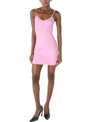 MARINE SERRE Moon-print Jersey Dress - Pink