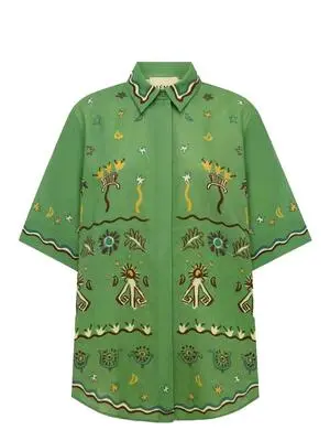 ALEMAIS Graphic Print Shirt - Green