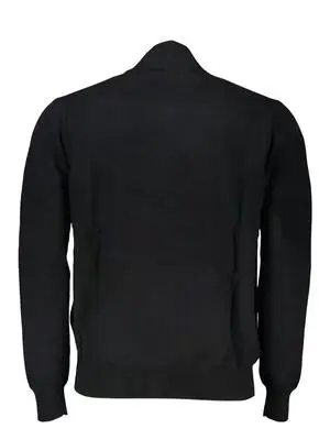HARMONT & BLAINE Embroidered-logo Half-zip Sweater - Black