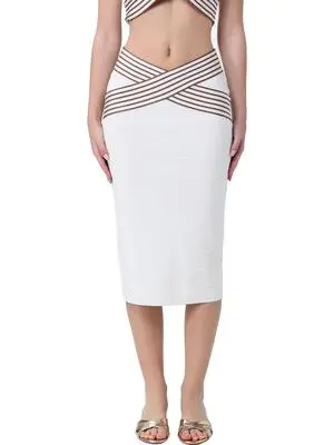 Elisabetta Franchi Elisabetta Franchi Jersey Midi Skirt Ivory