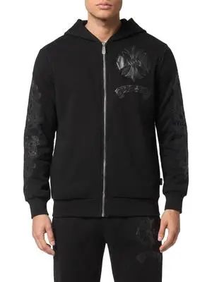 PHILIPP PLEIN Philipp Plein Cotton Hoodie With Leather Logo