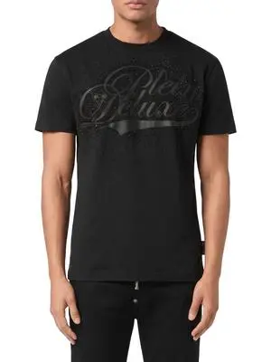 Philipp Plein T-shirt With Rhinestone Logo - Black