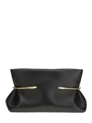 Givenchy Leather Clutch With Gold Tone Detail - Black