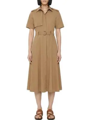 Burberry Belted Shirt Dress - Brown