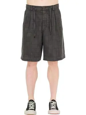 JUUN.J Geometric Pattern Drawstring Shorts - Grey