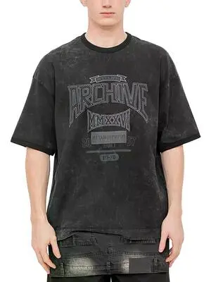 JUUN.J Acid-wash Logo-print T-shirt - Black