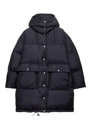 Prada Soft Canvas Down Parka - Navy Blue