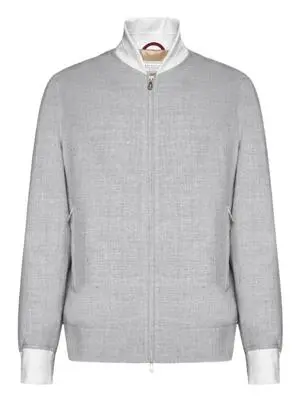 BRUNELLO CUCINELLI Brunello Cucinelli Band Collar Zip-Fastening Bomber Jacket