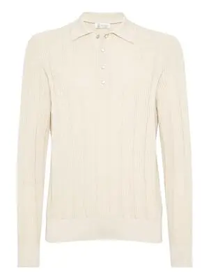 BRUNELLO CUCINELLI Perforated Cotton Polo Shirt