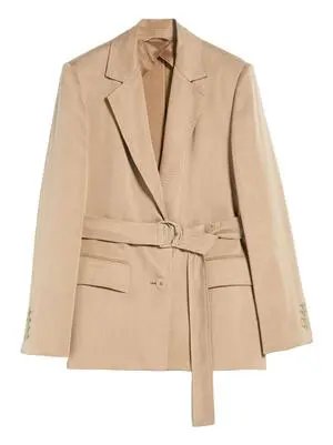 Max Mara Single-breasted Blazer With Belt - Nude