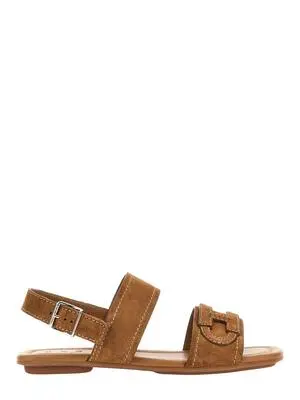 Hogan H685 Logo Appliqué Sandals - Brown