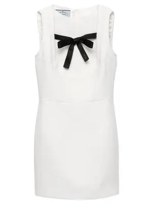 Prada Sleeveless Bow Detail Dress - White