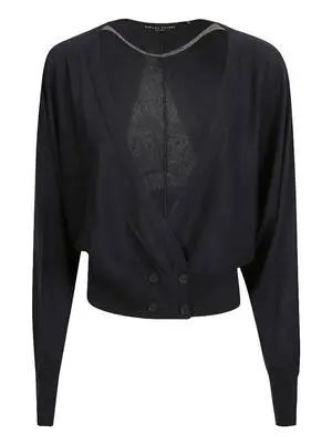 Fabiana Filippi V-neck Double-breasted Cardigan - Black