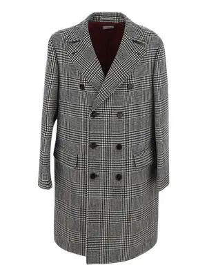 BRUNELLO CUCINELLI Brunello Cucinelli Long-Sleeved Double-Breasted Checked Coat