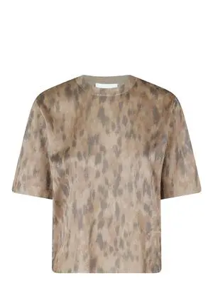 GANNI Short-sleeved Printed T-shirt - Nude