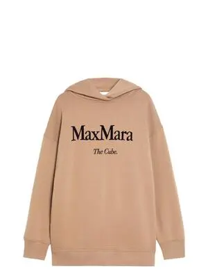 Max Mara Logo Detailed Long-sleeved Hoodie - Camel