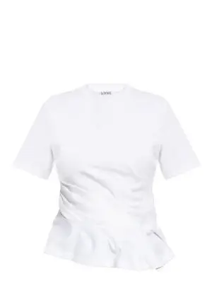 Loewe Twisted Top With Anagram Embroidery - White