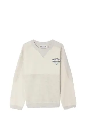 Bonpoint Embroidered Color-block Sweatshirt - Heather Ash