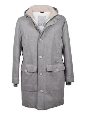 BRUNELLO CUCINELLI Brunello Cucinelli Hooded Buttoned Jacket With Concealed Zip Fastening
