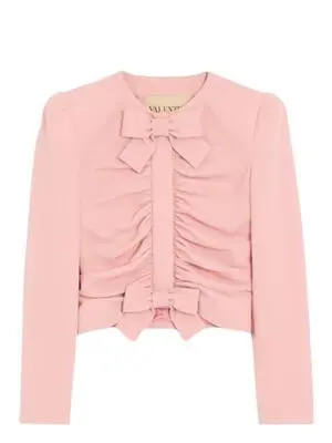 Valentino Garavani Ruched Bow Detail Jacket - Pink