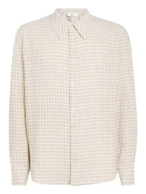 Séfr Seersucker-effect Wes Shirt - Beige
