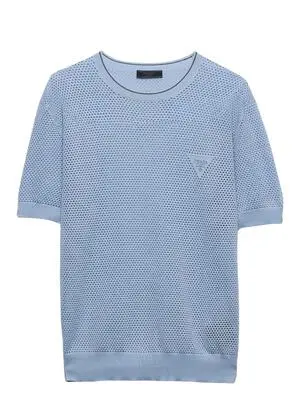 Prada Short-sleeved Crewneck Jumper - Sky-blue