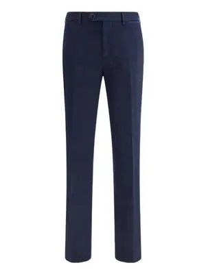 Brunello Cucinelli Garment-dyed Italian Fit Gabardine Trousers - Blue