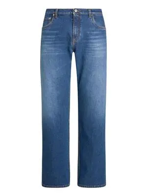 Etro Etro Straight-Leg Jeans With Pegaso Embroidery Blue