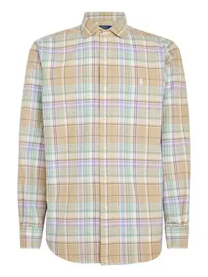 Polo Ralph Lauren Cotton Check Polo Pony Shirt - Beige