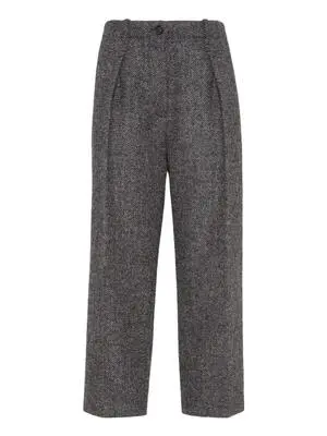 Brunello Cucinelli High-waisted Pleated Trousers - Grey
