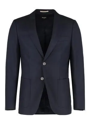 Hugo Boss Single-breasted Notched-lapel Jacket - Black