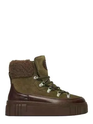 Gant Lace-up Shearling Trim Boots - Green