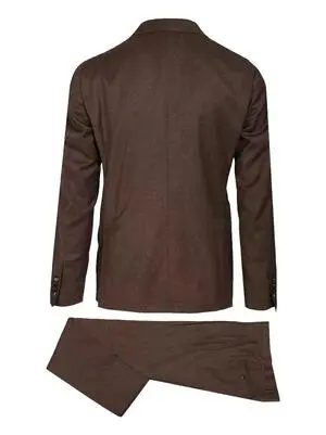 AL DUCA D’AOSTA 1902 Double-breasted Flannel Suit - Brown