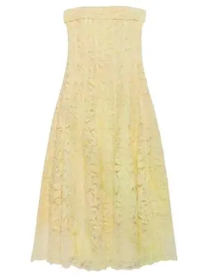Simkhai Strapless Lace Overlay Dress - Yellow