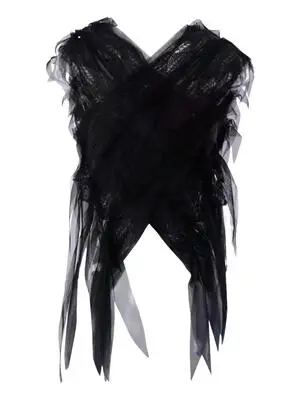 PAULINE DUJANCOURT Asymmetrical Ruffled Top - Black